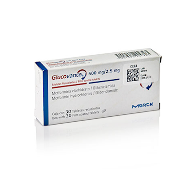 GLUCOVANCE 500/2.5 MG TABLETAS VÍA ORAL