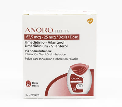 ANORO INHANALADOR ORAL 62.5 / 25 MG