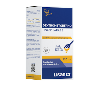 LISAN DEXTROMETORFANO JARABE 15 MG 120 ML