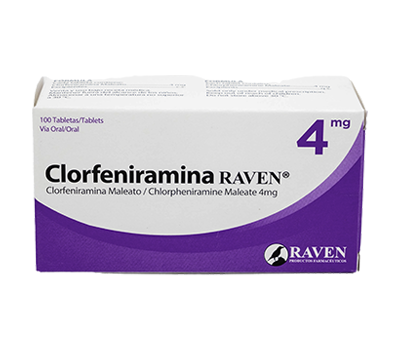 CLORFENIRAMINA RAVEN TABLETAS 4MG X100
