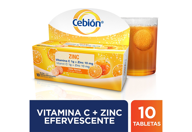 CEBION ZINC 1G/10MG 10 TABLETAS