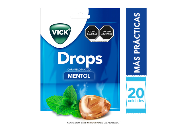 Vick Drops Pastillas sabor Menta con Efecto Refrescante Contiene 20 ...