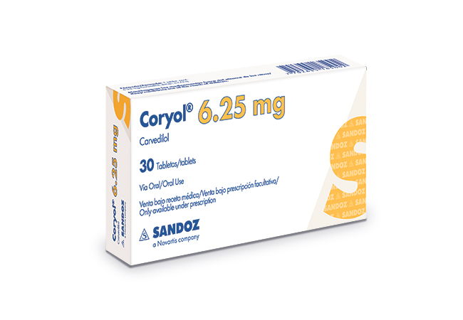 CORYOL 6.25 MG TABLETAS VIA ORAL