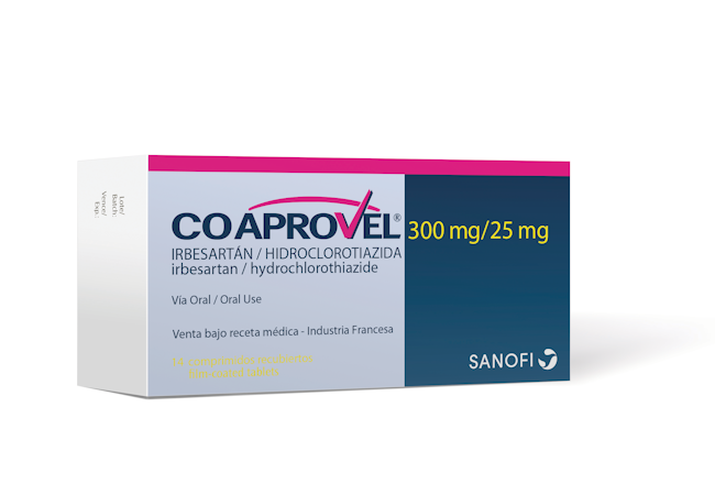 COAPROVEL 300MG/25MG TABLETAS VIA ORAL X14